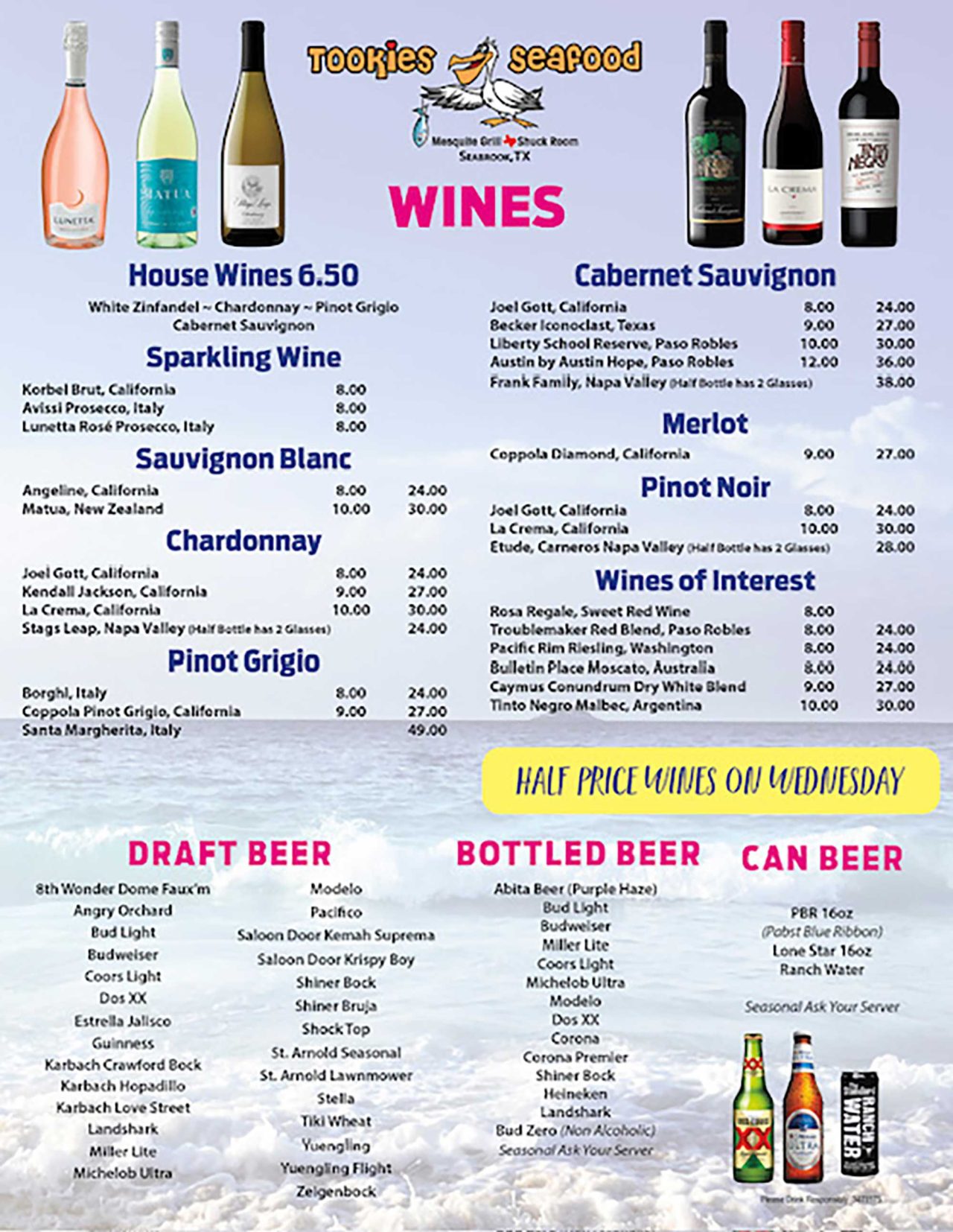 Drink Menu | Seafood Restaurant, Fresh Gulf Coast Seafood, Oysters ...